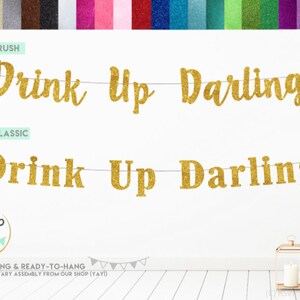 Drink up Darling Banner, 21st Birthday Banner, 19th Birthday Banner ...