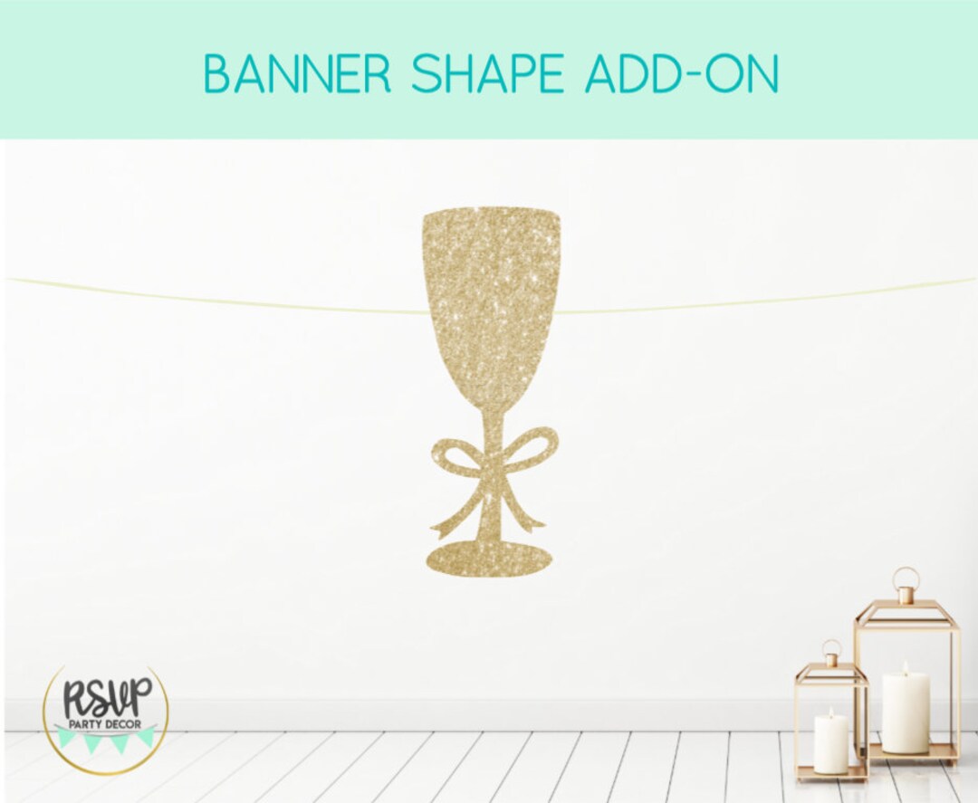 Champagne Flute // Banner Shape Add-on - Etsy