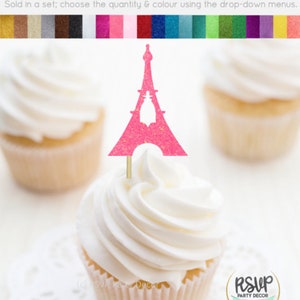Eiffel Tower Cupcake Toppers, Paris Cupcake Toppers, Paris Themed Party ...