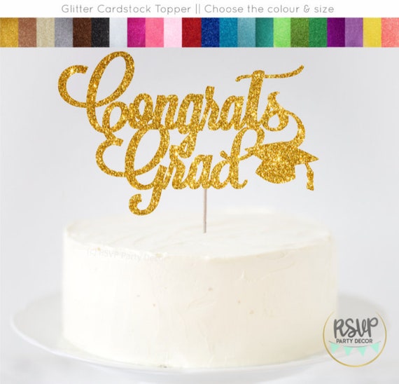 Congrats Grad Cake Topper, Graduation Cake Topper, Graduation Party ...