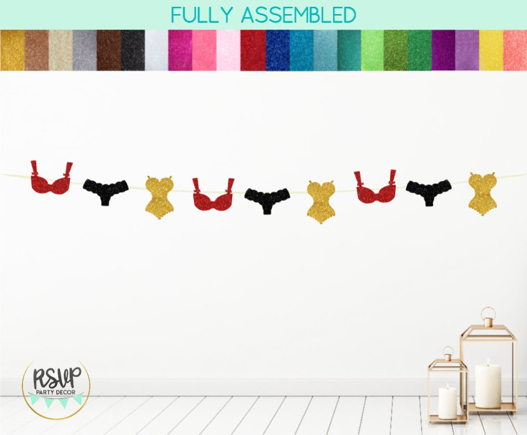 Bra and Panties Garland, Lingerie Bachelorette Party Banner, Lingerie ...