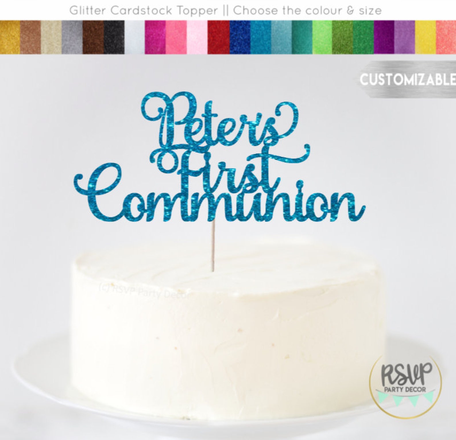 Custom First Communion Cake Topper Personalized Communion | Etsy