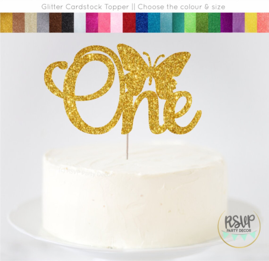 Butterfly One Cake Topper, Butterfly Themed 1st Birthday Cake Topper ...