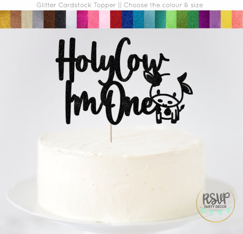 Holy Cow I'm One Cake Topper, Farm 1st Birthday Party Decor, Cow First ...