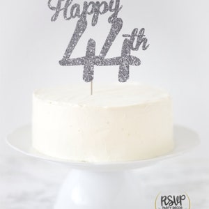Forty Four Cake Topper, 44 Cake Topper, Fortyfour Cake Topper, Happy ...