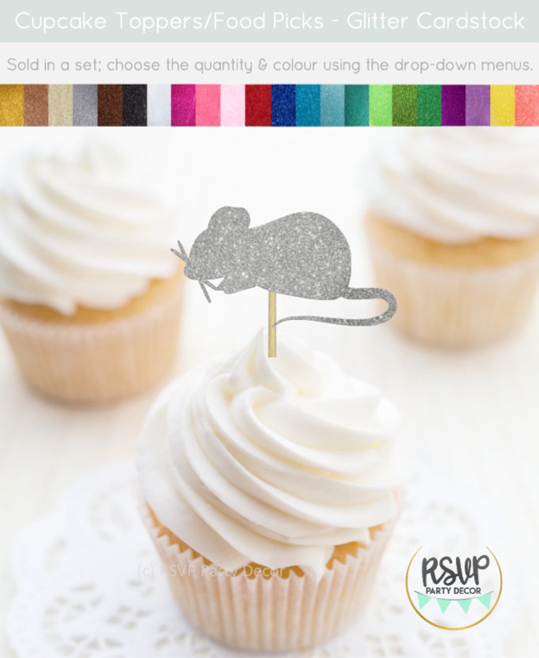 Mouse Cupcake Toppers, Mouse Party Decorations, Cheese Birthday Party ...