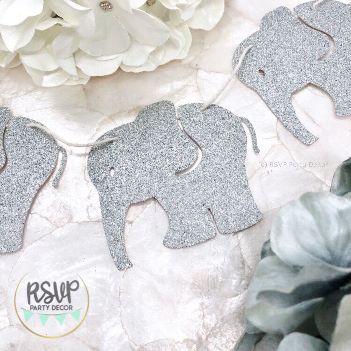 Elephant Garland Elephant Banner Elephant Themed Party - Etsy