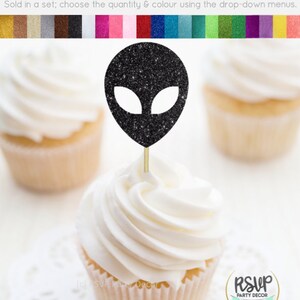 Alien Cupcake Toppers, Alien Food Picks, Alien Theme Birthday Decor ...