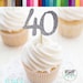 Number 40 Cupcake Toppers, Forty Food Picks, 40th Birthday Decorations ...
