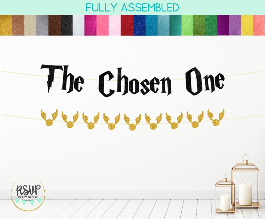 The Chosen One Banner, Wizard Ball Garland, Wizard 1st Birthday Party ...