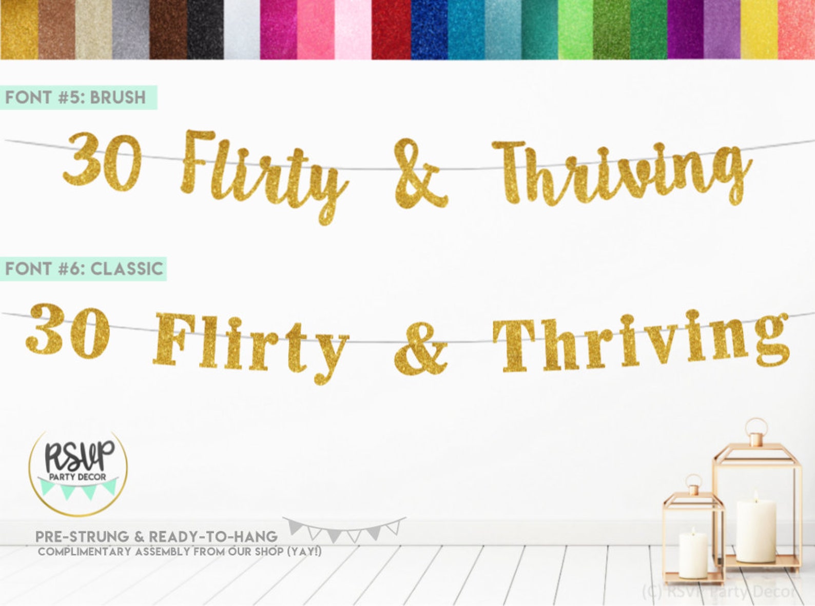 30 Flirty & Thriving Banner, 30 and Flirty Sign, Dirty Thirty Banner ...