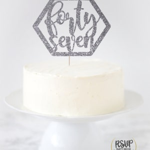 Forty Seven Cake Topper, 47 Cake Topper, Fortyseven Cake Topper, Forty ...