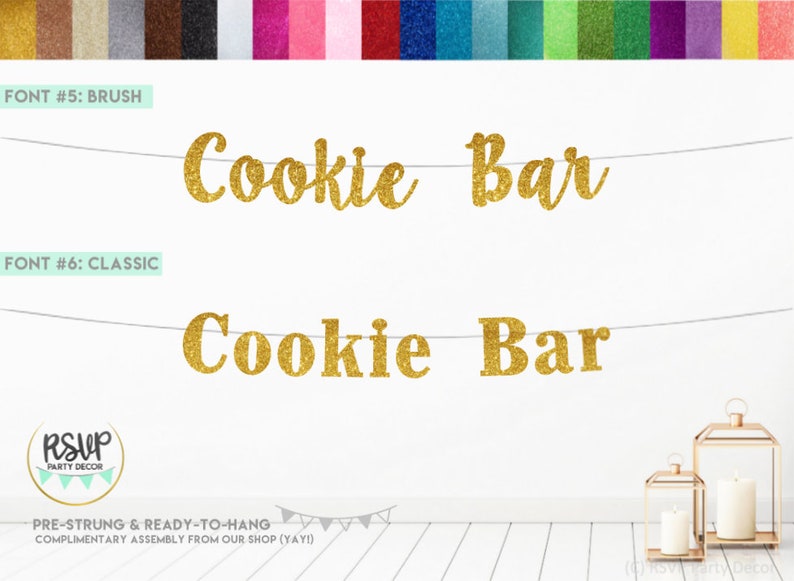 Cookie Bar Banner, Glitter Cookie Bar, Cookie Station Banner, Dessert ...