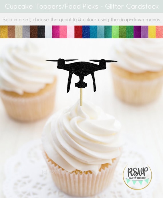 Drone Cupcake Toppers Drone Birthday Party Decor Robot - Etsy