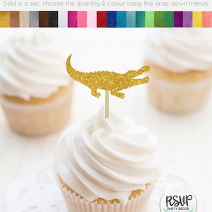 Alligator Cupcake Toppers, Reptile Themed Birthday Decorations ...