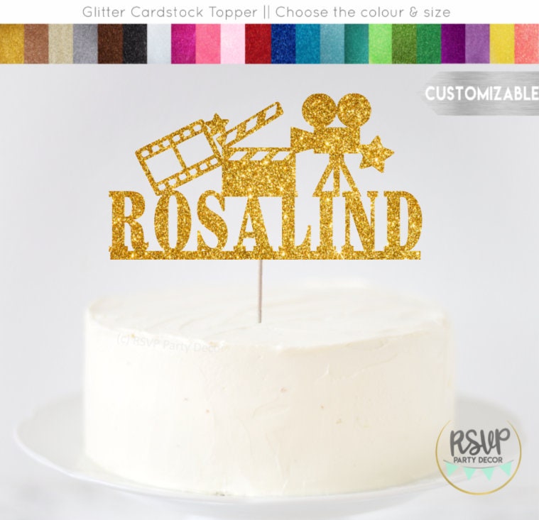Custom Movie Star Cake Topper, Hollywood Party Decorations ...
