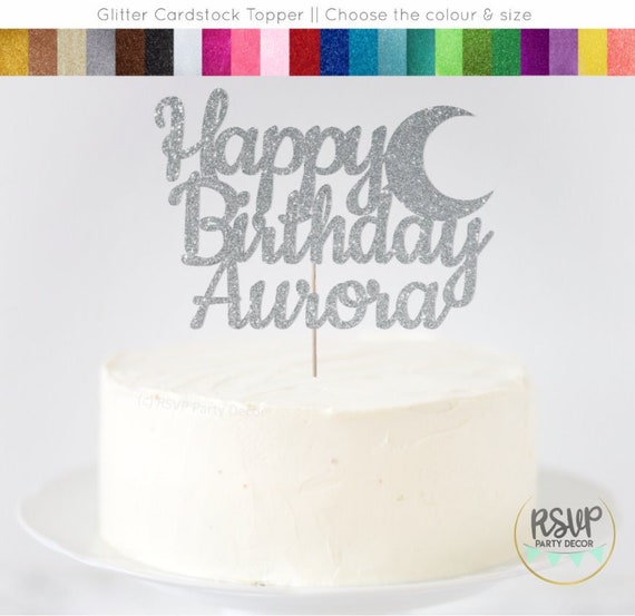 Custom Moon Happy Birthday Cake Topper, Galaxy Birthday Party ...