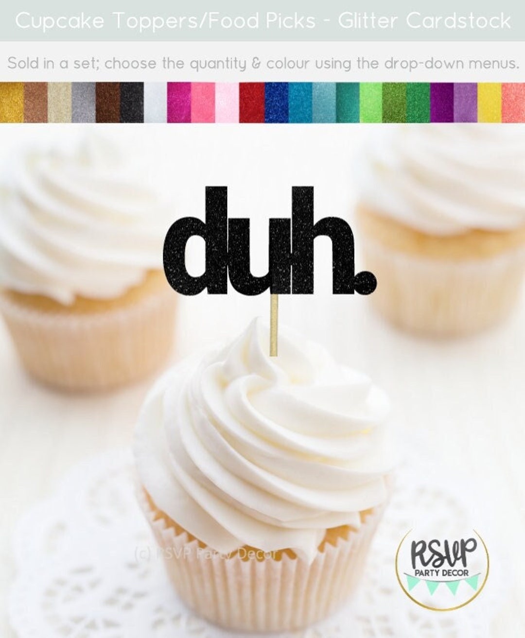 Duh Cupcake Toppers, Pop Music Cupcake Toppers, Teen Birthday Party ...