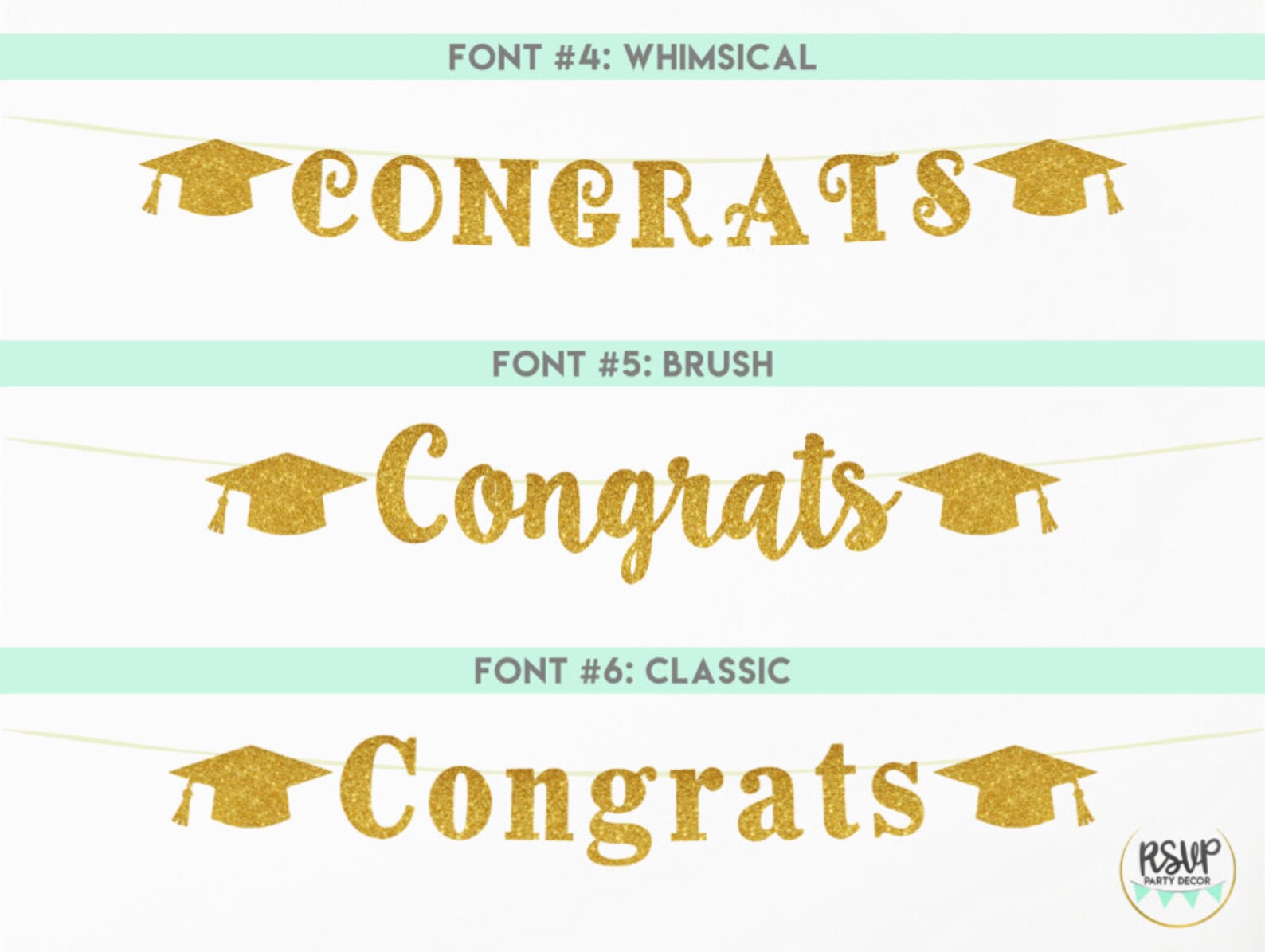 Graduation Congrats Banner Glitter Graduation Caps Sign Grad | Etsy