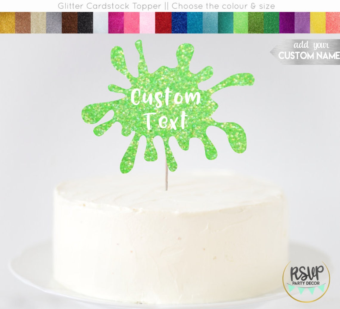 Custom Slime Cake Topper Slime Party Decorations Paintball - Etsy