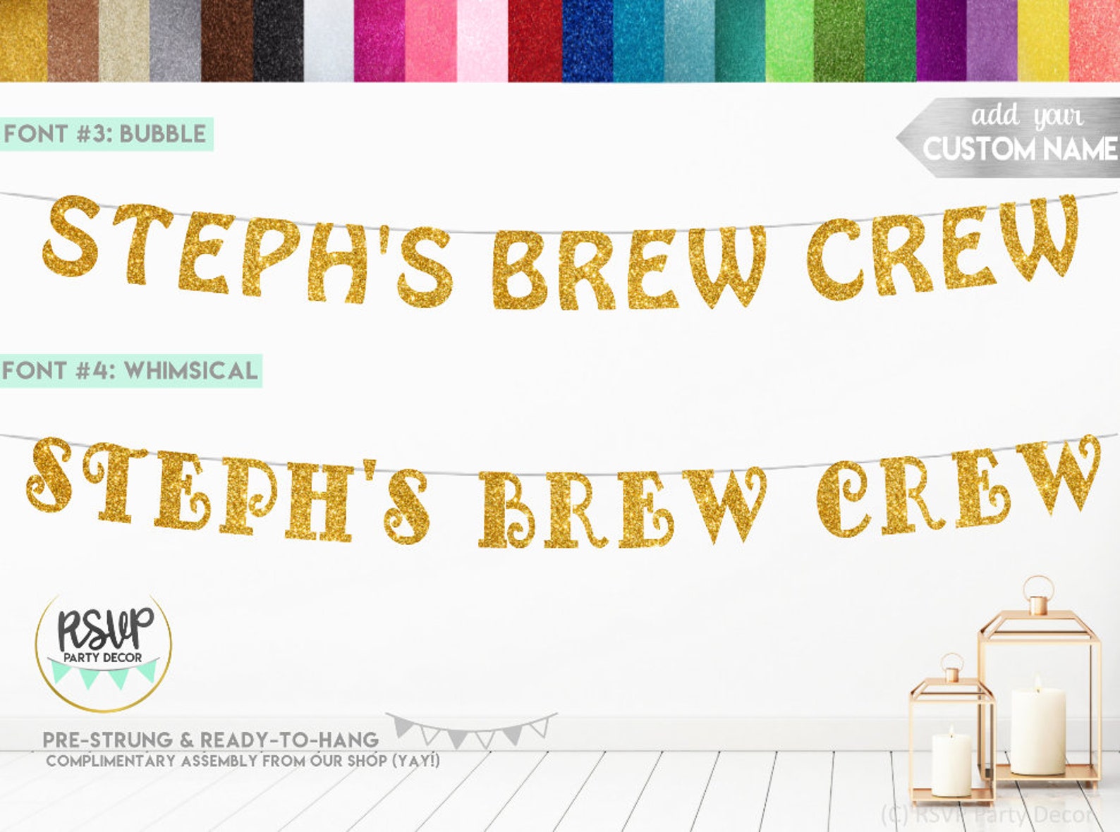 Custom Brew Crew Banner, Beer Themed Bachelorette Decorations, St ...