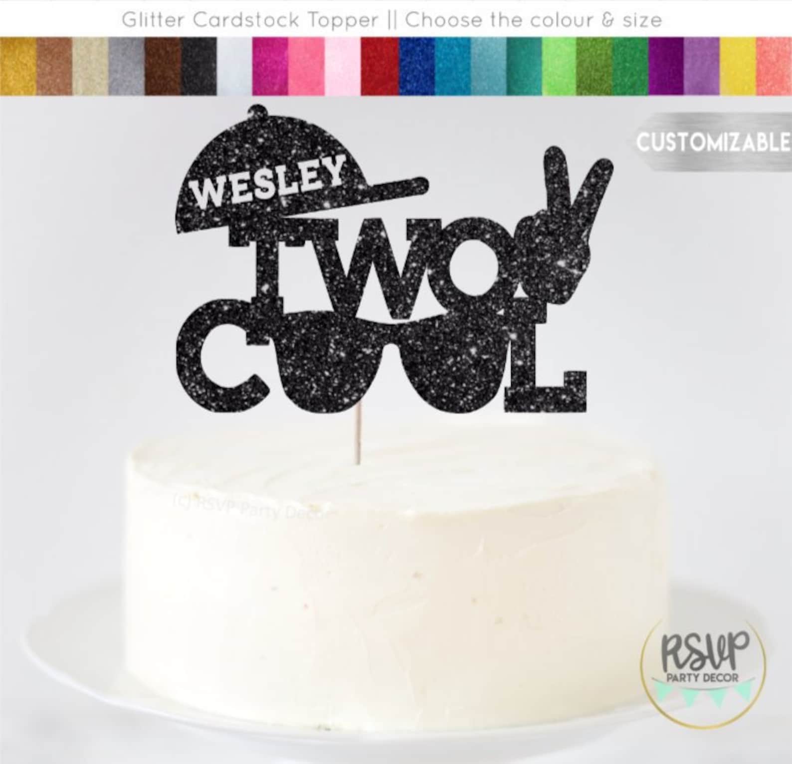 Custom Two Cool Cake Topper, Personalized 2 Cool Topper, Two Cool Party ...