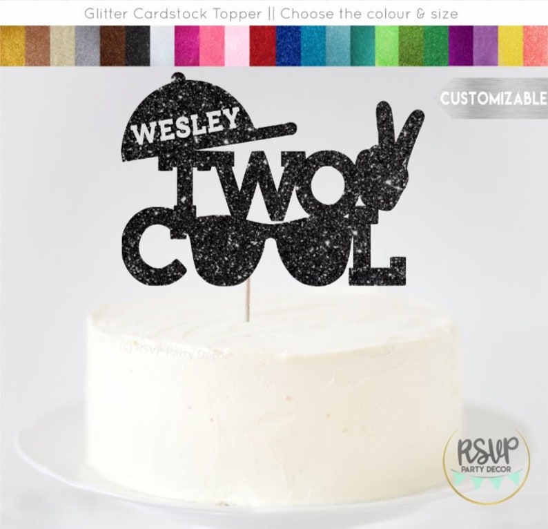 Custom Two Cool Cake Topper, Personalized 2 Cool Topper, Two Cool Party ...