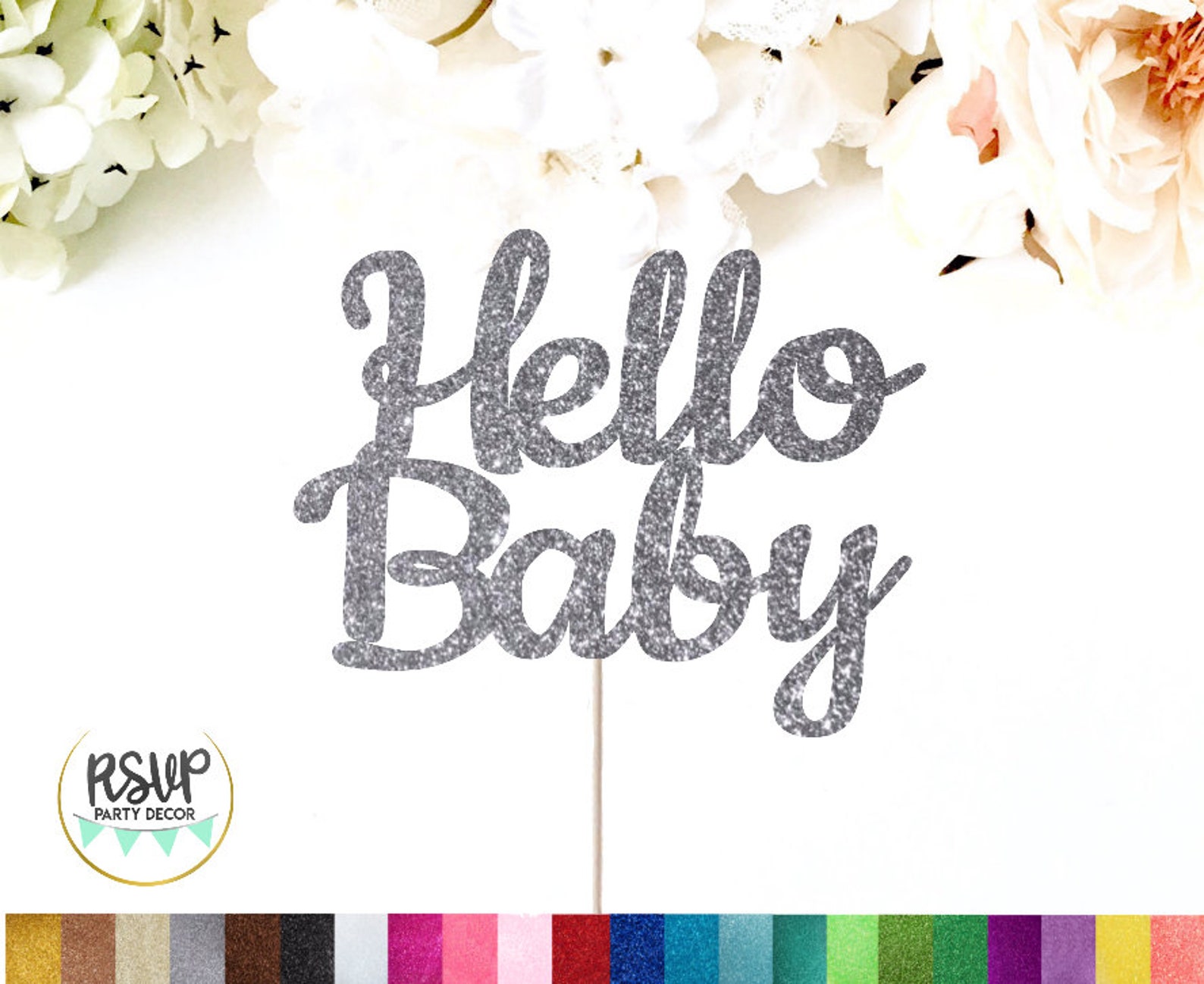 Hello Baby Cake Topper Hello Baby Sign Baby Shower Cake | Etsy