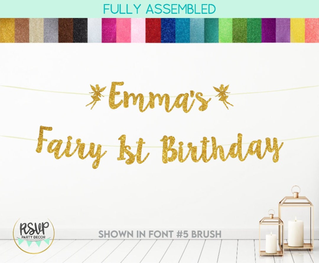 Custom Fairy 1st Birthday Banner, Fairy First Birthday Decor ...