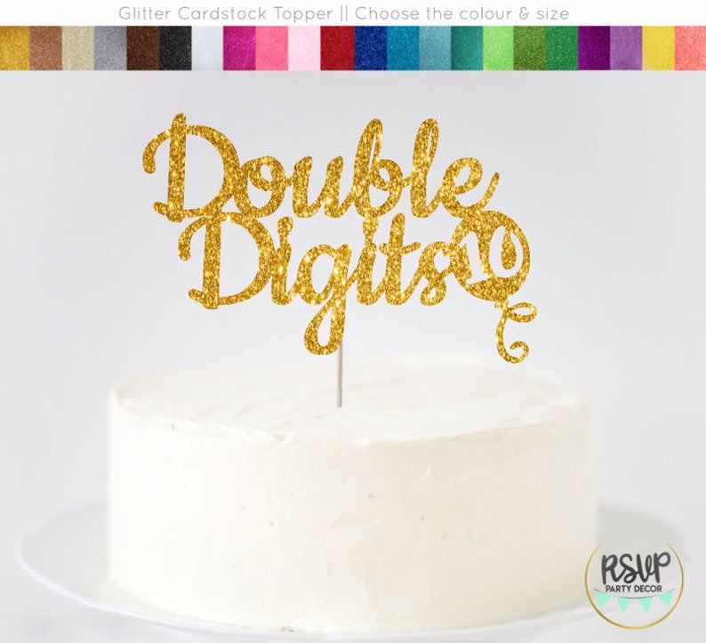 Double Digits Cake Topper 10th Birthday Cake Topper Ten Cake - Etsy