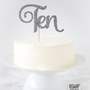 Ten Cake Topper, 10 Cake Topper, Double Digits Cake Topper, Happy 10th ...