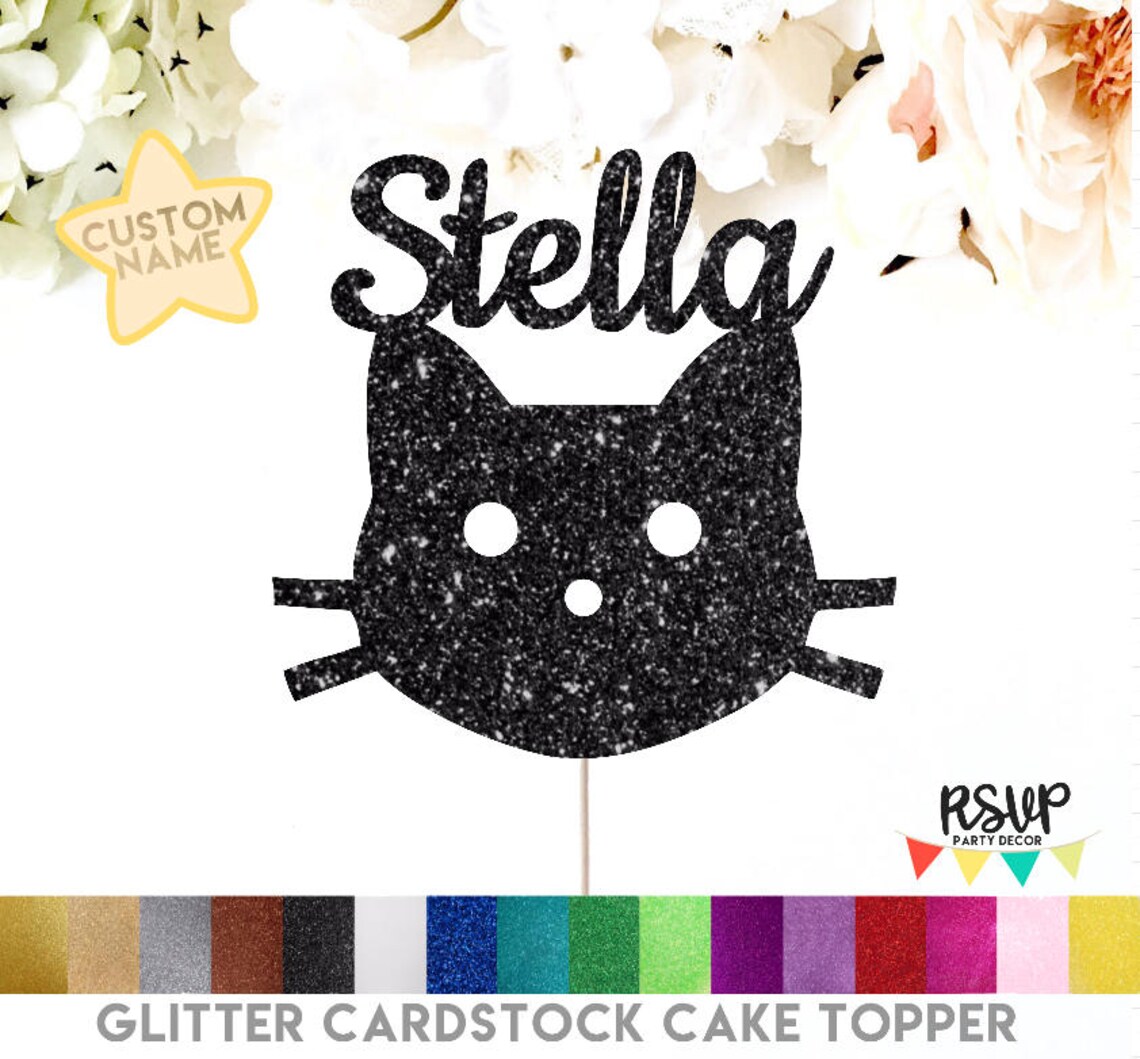 Cat Cake Topper Kitty Cake Topper Kitten Cake Topper Custom - Etsy