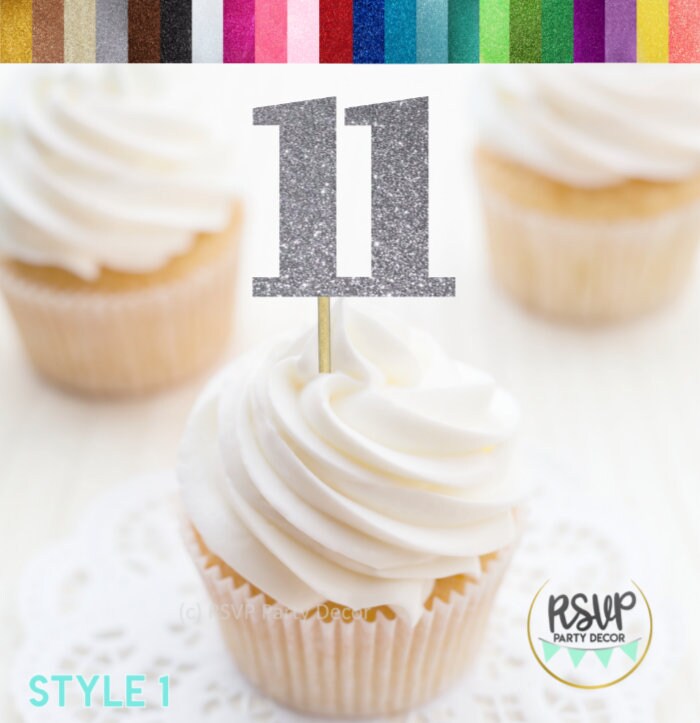 Number 11 Cupcake Toppers Eleven Food Picks 11th Birthday - Etsy