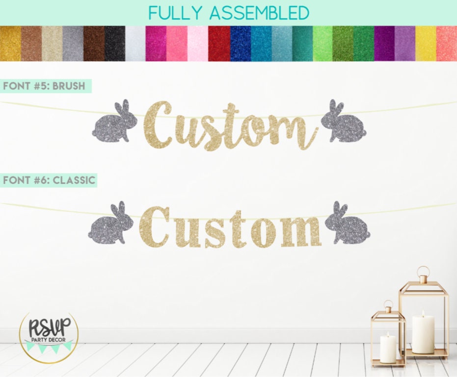 Custom Bunny Banner Bunny Themed Party Decorations Rabbit | Etsy
