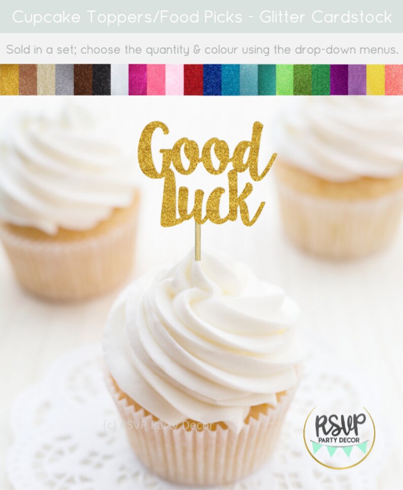 Good Luck Cupcake Toppers Bon Voyage Cupcake Topper Well - Etsy Canada