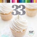 Number 33 Cupcake Toppers, Thirty Three Food Picks, 33rd Birthday ...