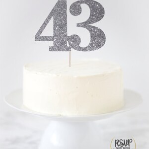 Forty Three Cake Topper, 43 Cake Topper, Fortythree Cake Topper, Happy ...