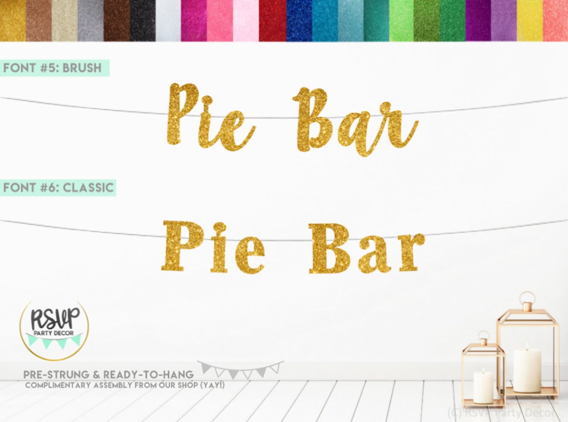 Pie Bar Banner Glitter Pie Bar Sign Thanksgiving Party - Etsy