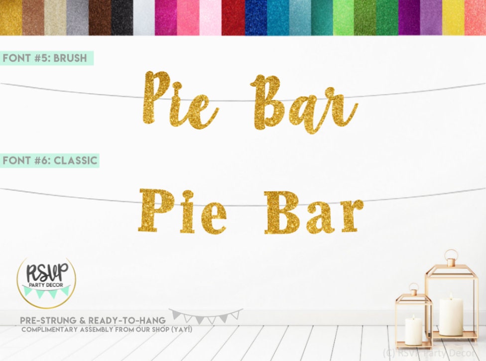 Pie Bar Banner Glitter Pie Bar Sign Thanksgiving Party - Etsy