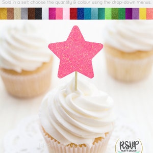 Star Cupcake Toppers, Glitter Star Food Picks, Twinkle Twinkle Little ...