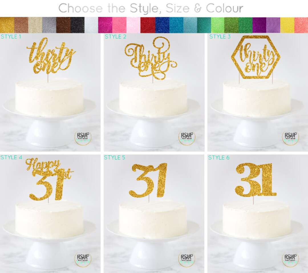 Thirty One Cake Topper, 31 Cake Topper, Thirtyone Cake Topper, Thirty ...
