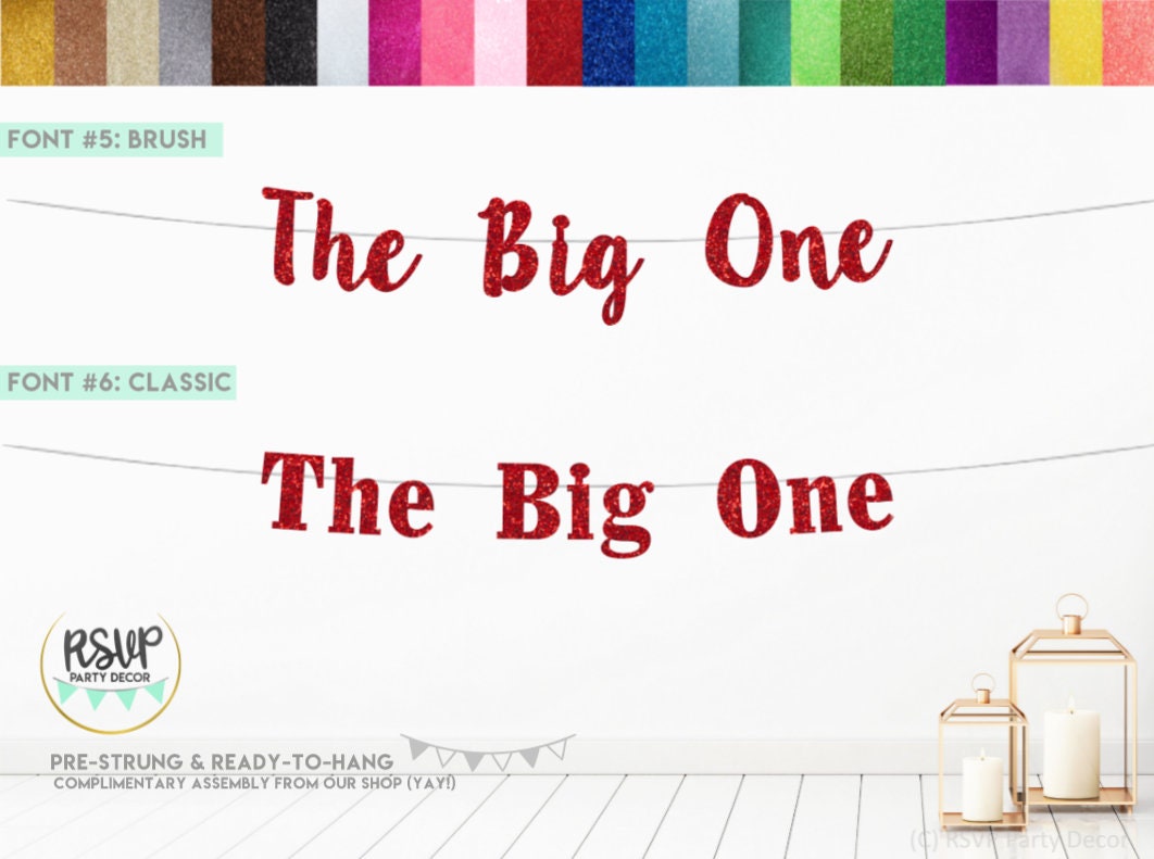 The Big One Banner Fishing Cake Topper Fish First Birthday - Etsy