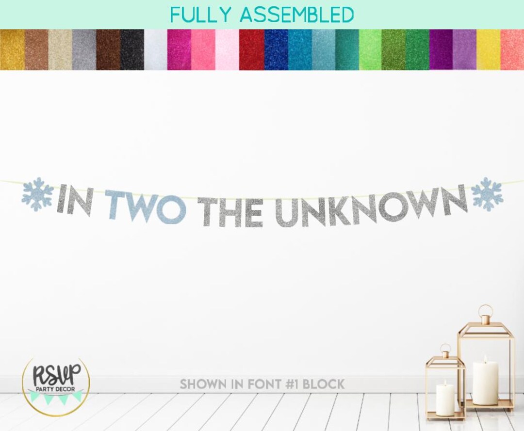 In TWO the Unknown Banner, Winter Themed Birthday Party Decorations ...