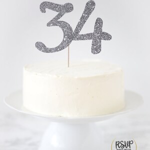 Thirty Four Cake Topper, 34 Cake Topper, Thirtyfour Cake Topper, Thirty ...
