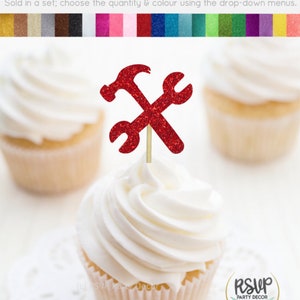 Hammer and Wrench Cupcake Toppers, Mechanic Cupcake Topper, Mechanic ...