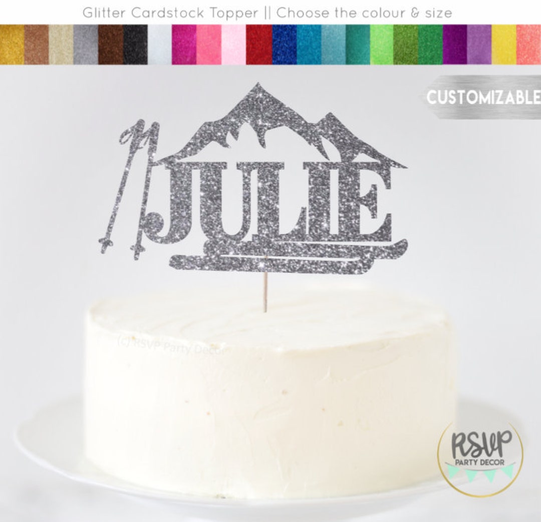 Custom Skiing Cake Topper, Ski Hill Cake Topper, Ski Themed Party ...