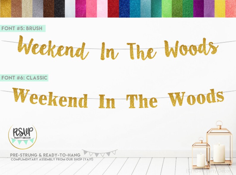 Weekend in the Woods Banner, Glamping Party Decorations, Camping Themed ...