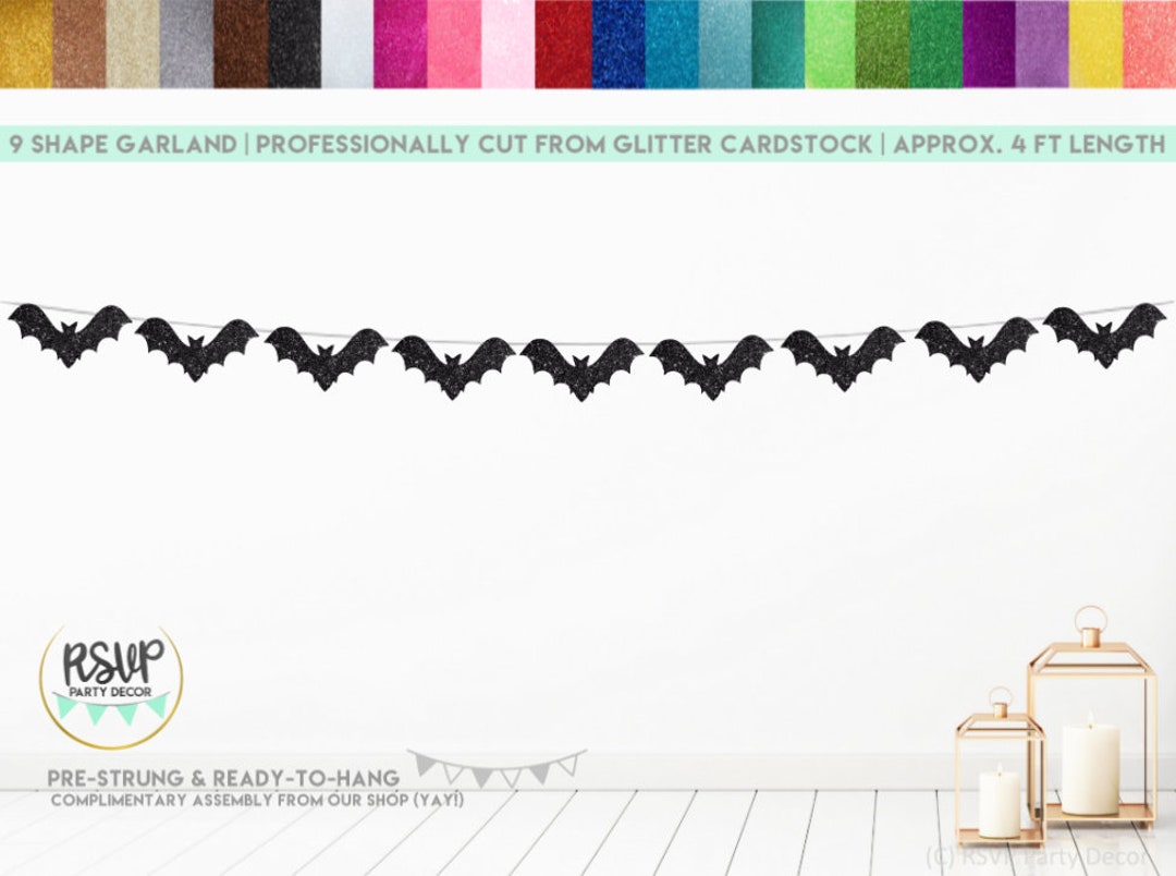 Bat Garland, Bat Banner, Bat Party Decorations, Halloween Party ...