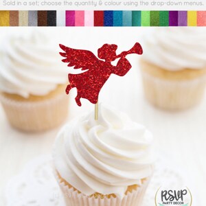 Angel Cupcake Toppers, Angel Food Picks, Christmas Party Decor ...