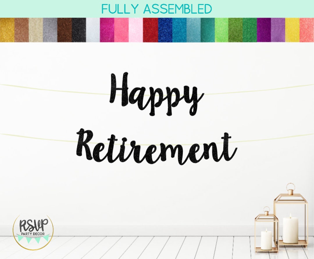 Happy Retirement Banner, Retirement Party Decorations, Retired Banner ...